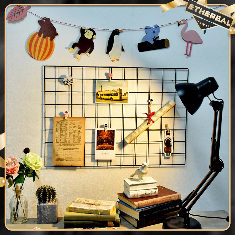 45*65cm Multi-Function Iron Metal Grid Decor Photo Frame Wall Art ...