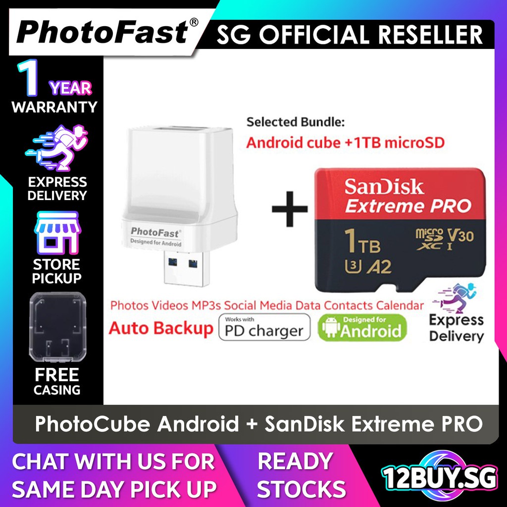 PhotoFast PhotoCube Android and SanDisk Extreme PRO microSD Card Bundle ...
