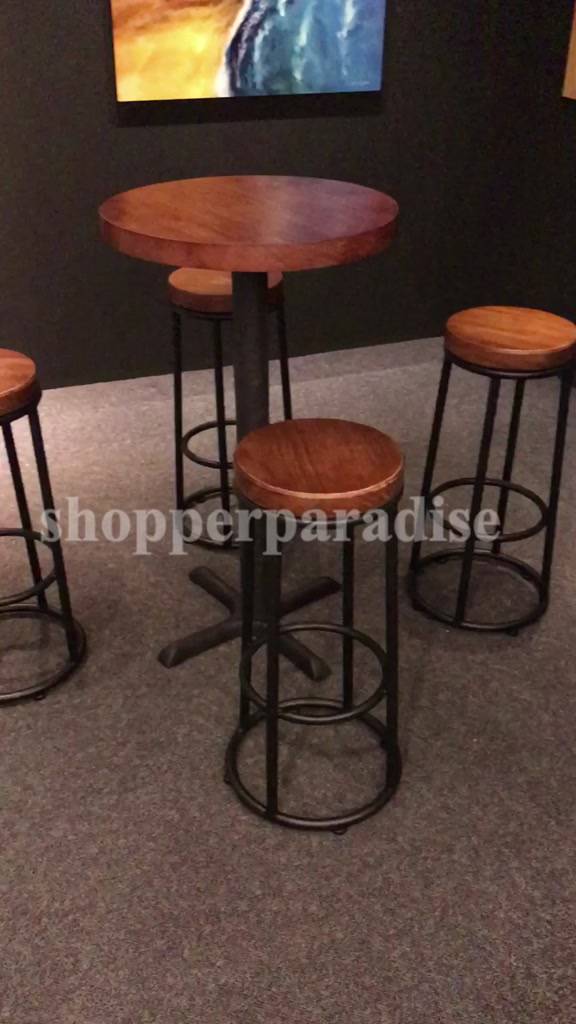 TSBT 002 Solid Wood High Bar Round Table | Shopee Singapore