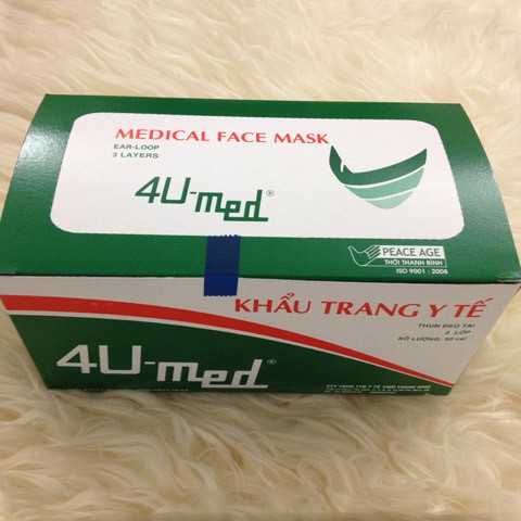 Box of 50 4U Med medical masks (2 colors: blue, white) | Shopee Singapore