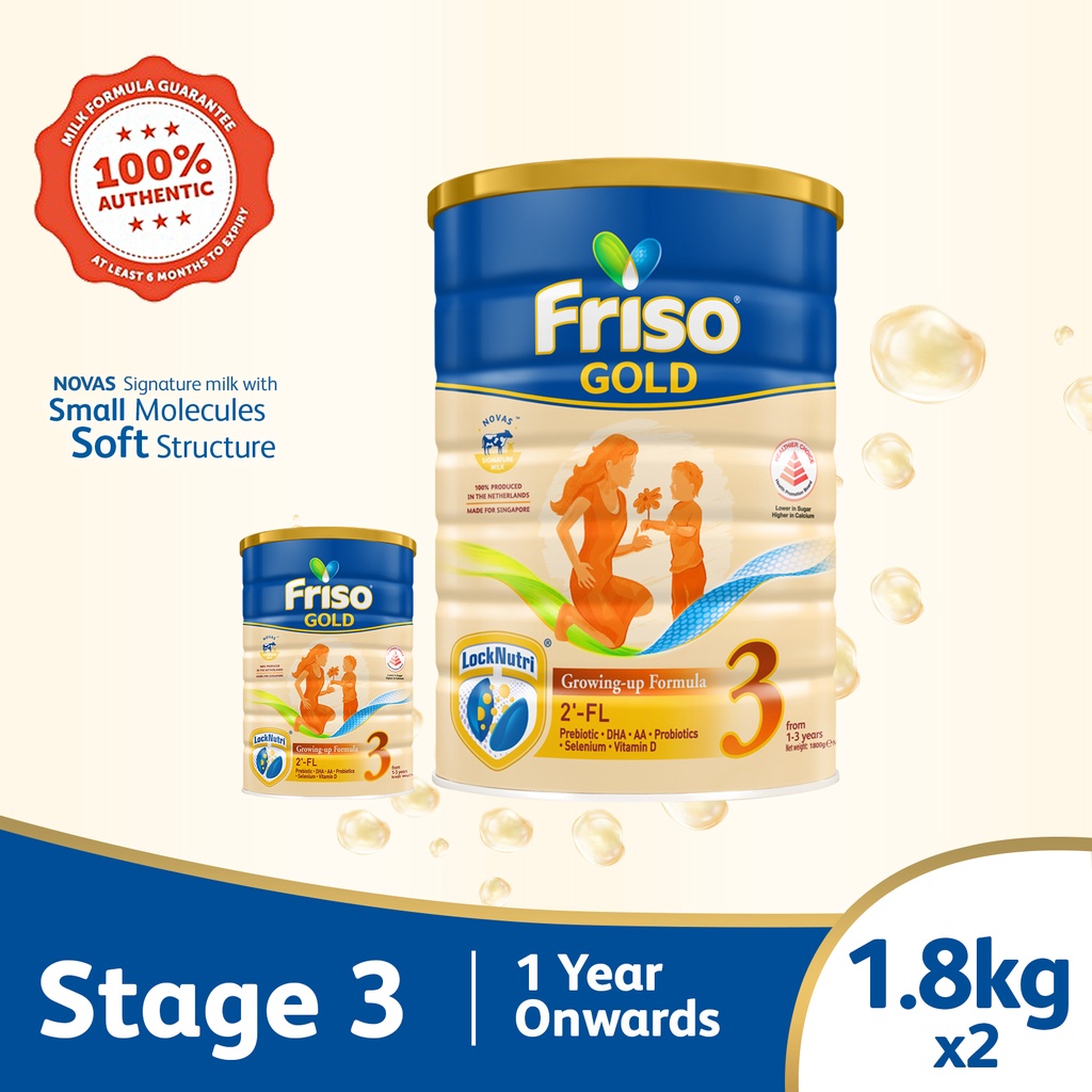 [Bundle of 2] Friso Gold 3 Growing Up Milk with 2'-FL 1.8kg for Toddler ...