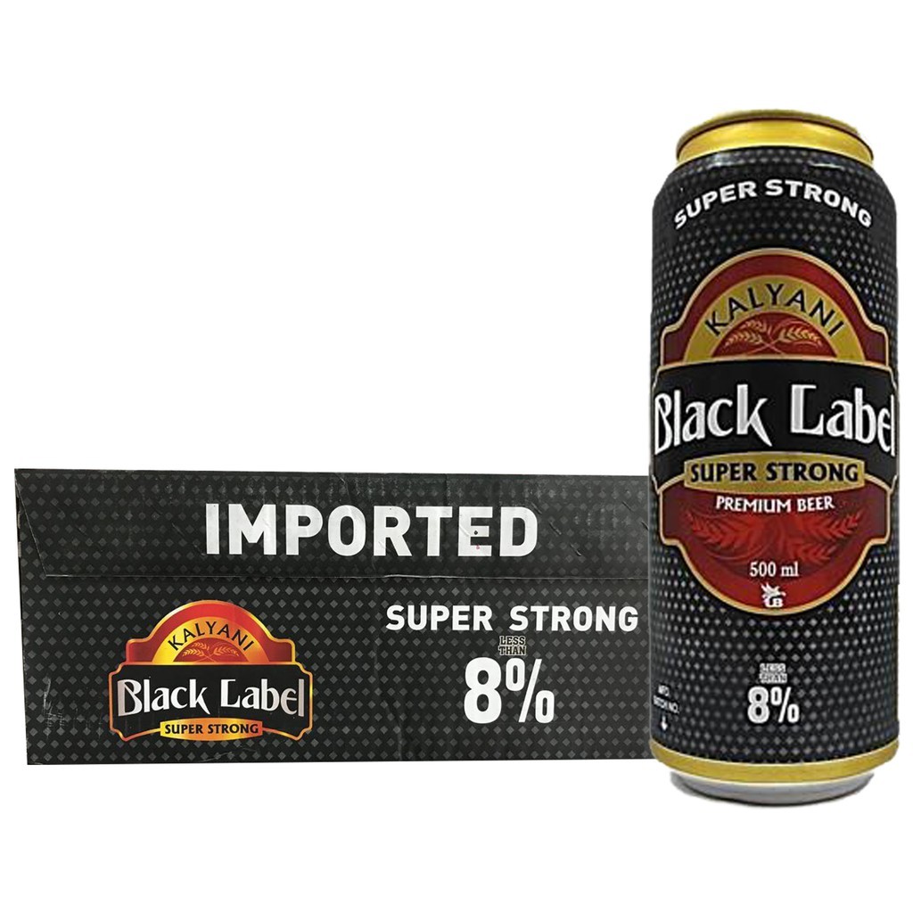 Kalyani Black Label Super Strong Premium Beer 24 Can x 490ml | Shopee ...