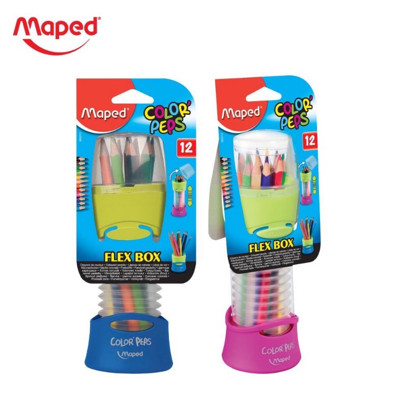 Maped Maped Wood Paint Set Triangle Stick 12 Colors Flex Box | Shopee ...