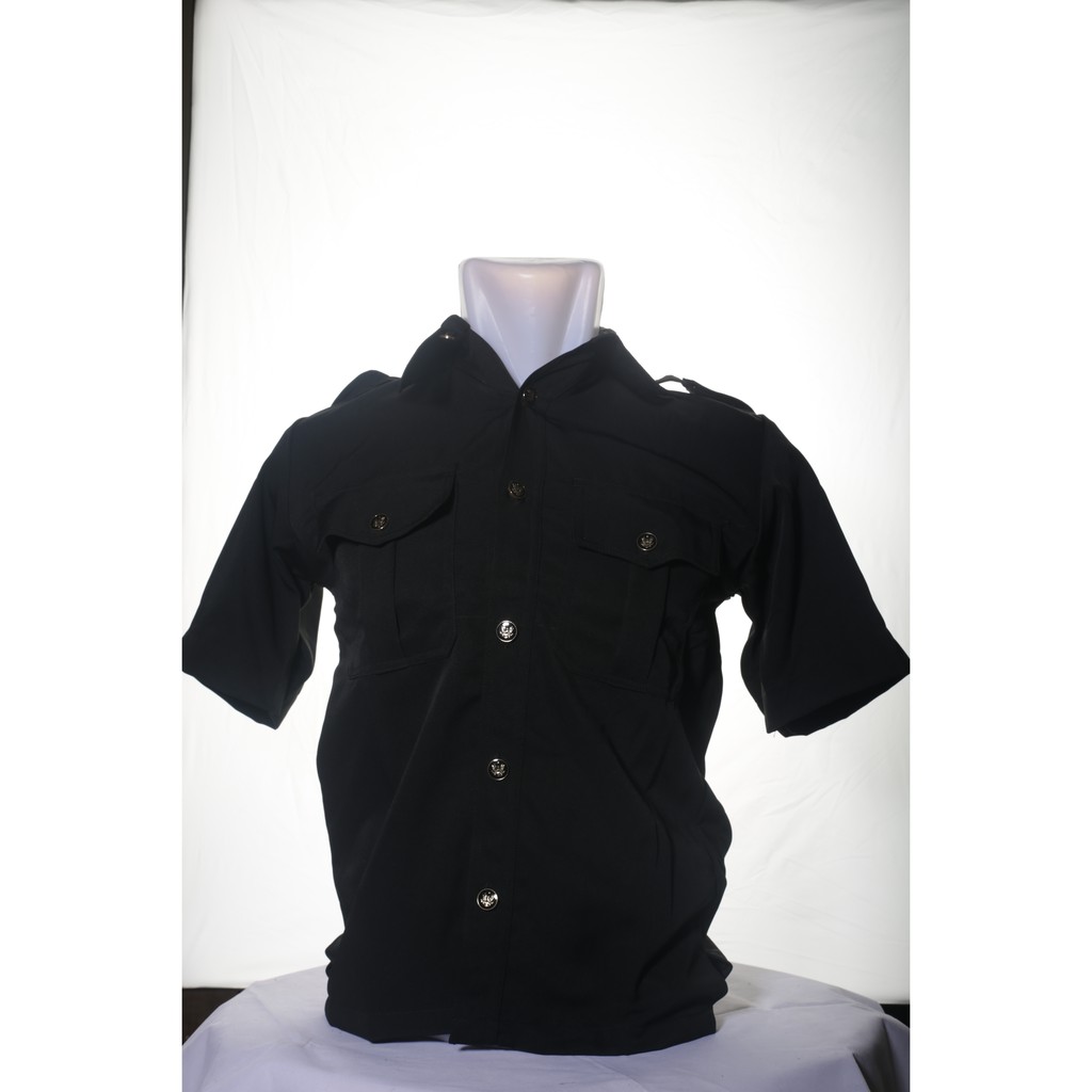 HITAM Formal CASUAL Dress - PDL Safari Uniform Short Sleeve Black ...