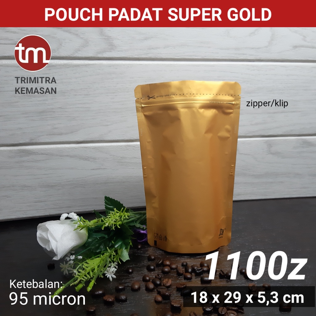 Standing Pouch Full Foil Gold Zipper 1kg | Shopee Singapore