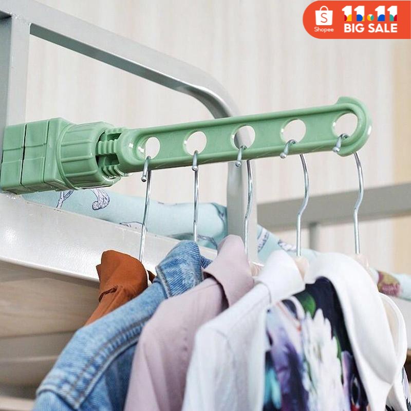 Portable 5 Hole Window Clothes Hanger Rack Organizer / Space Saving ...