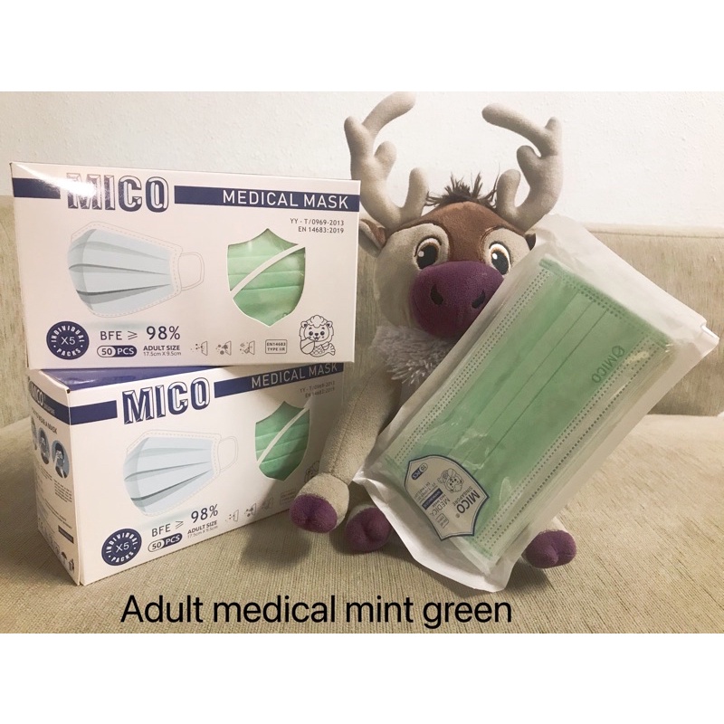 [SG BRAND] MICO Adult 3ply Medical Surgical Mask BEF>98% Disposable ...