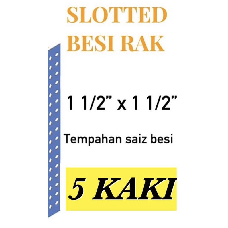 Besi Angle Rak lubang 5 kaki/Besi Rak /Slotted angle bar/ Besi Rak ...