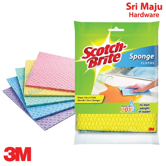 MAJU 3M Scotch Brite 9055 Sponge Cloth (2) Superior Quality Absorb ...