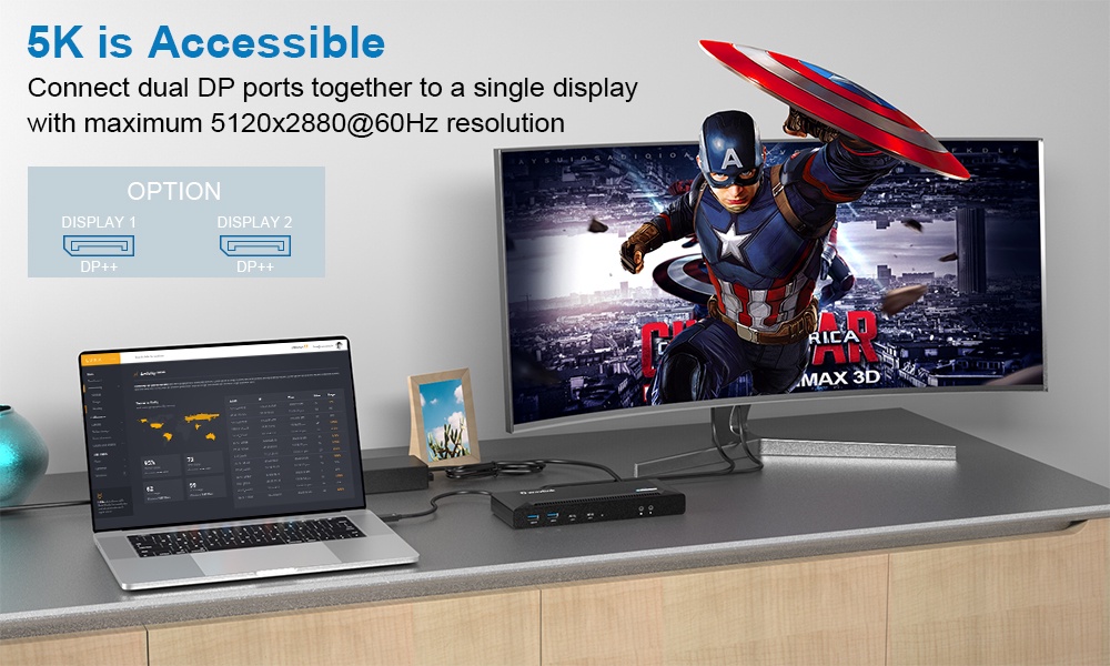 Wavlink USB-C Displaylink Universal Docking Station with Power Delivery ...