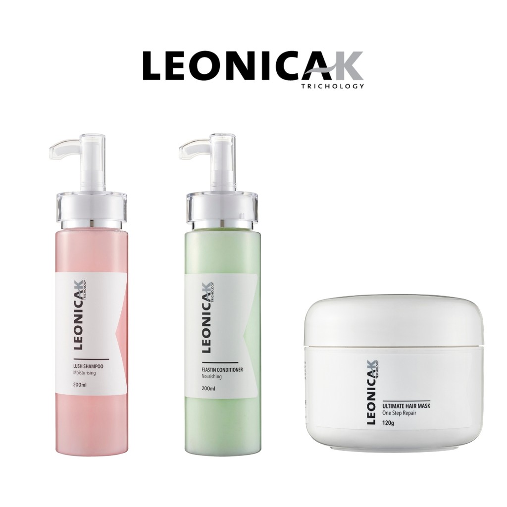 𝐋𝐄𝐎𝐍𝐈𝐂𝐀 𝐊 Ultimate Moisturising Set - Lush Shampoo (200ml), Elastin ...