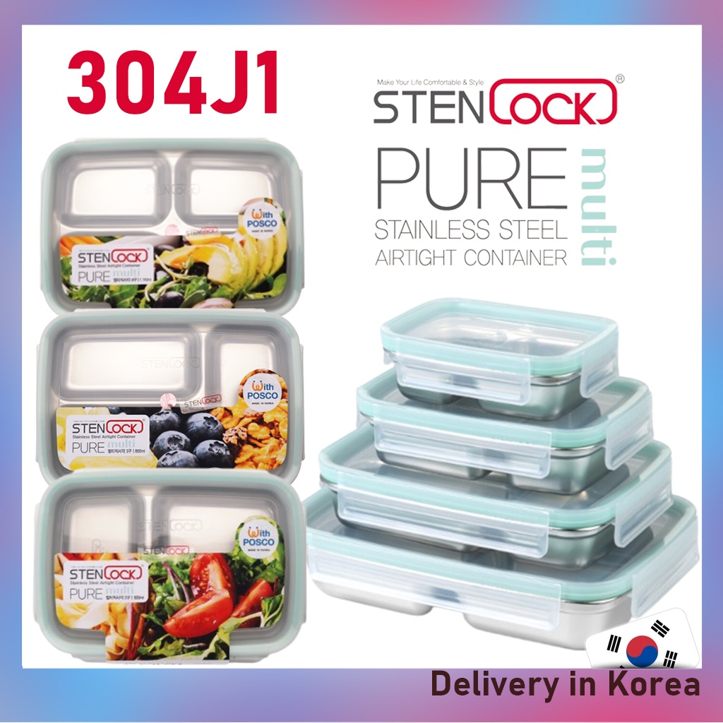 [ STENLOCK ] Pure Stainless 304J1 Steel Food Container Side Dish _Korean Best Cosmetic | Shopee ...