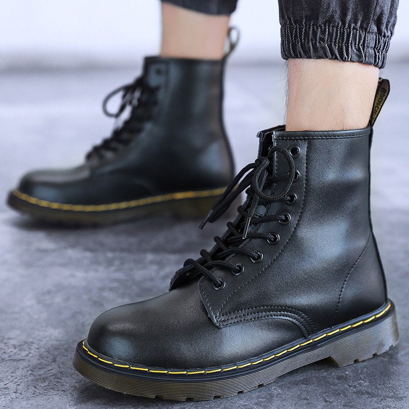 size35-46 Women And Men‘s Leather Boots Plus Size High Tops Boot Couple ...