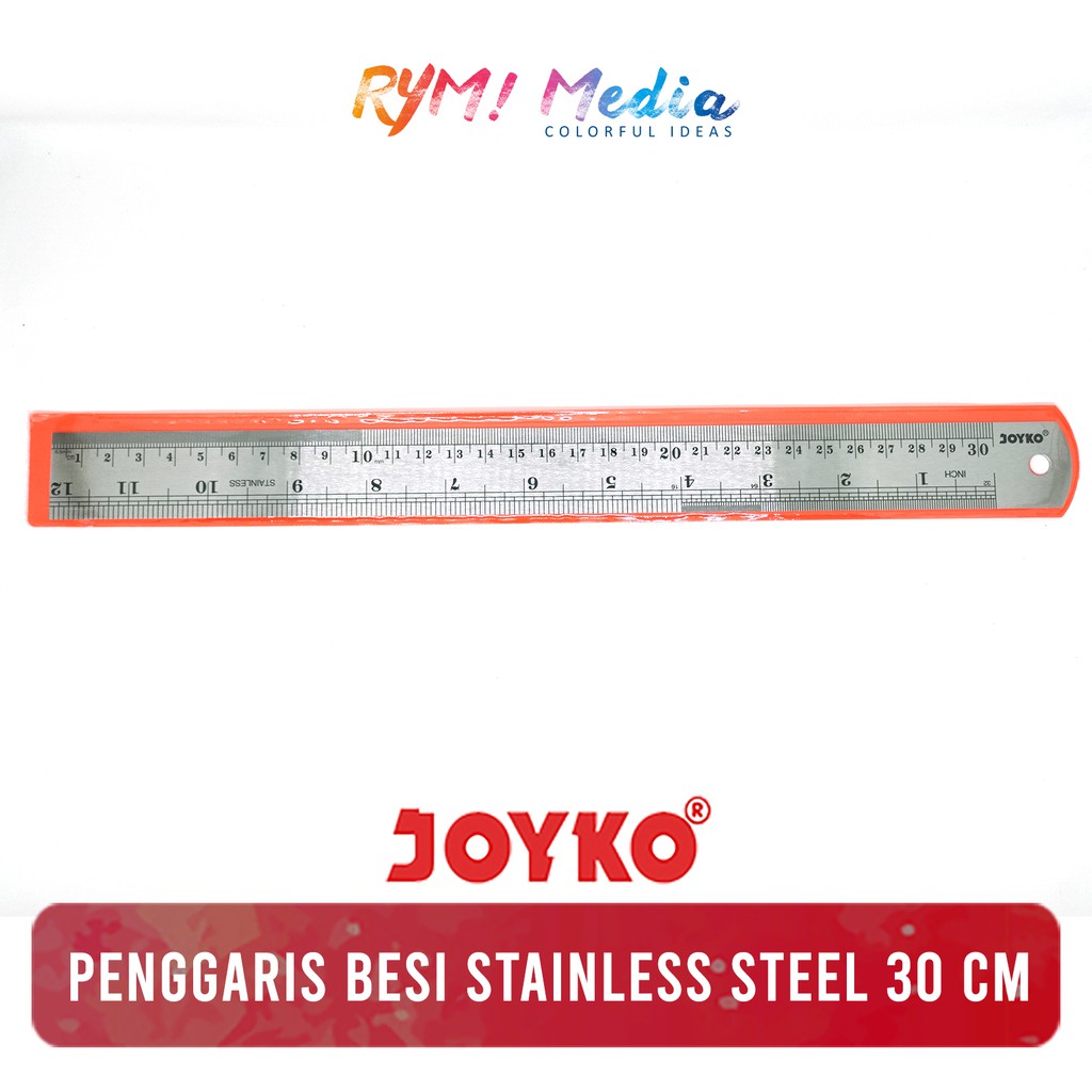 JOYKO Iron Ruler 30 cm / Stainless Steel Ruler Length 30cm 1 pcs ...