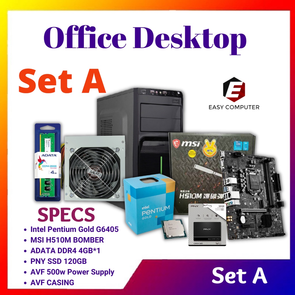 BRAND NEW CUSTOM DESKTOP PC PACKAGE (INTEl PROCESSOR) Pentium Gold/ i3 ...