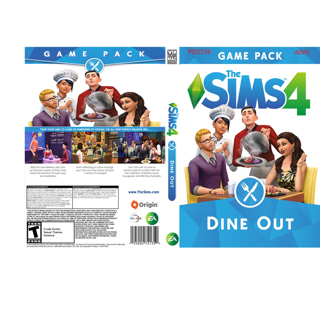 PC game The Sims 4- Dine Out - 4 DVD | Shopee Singapore
