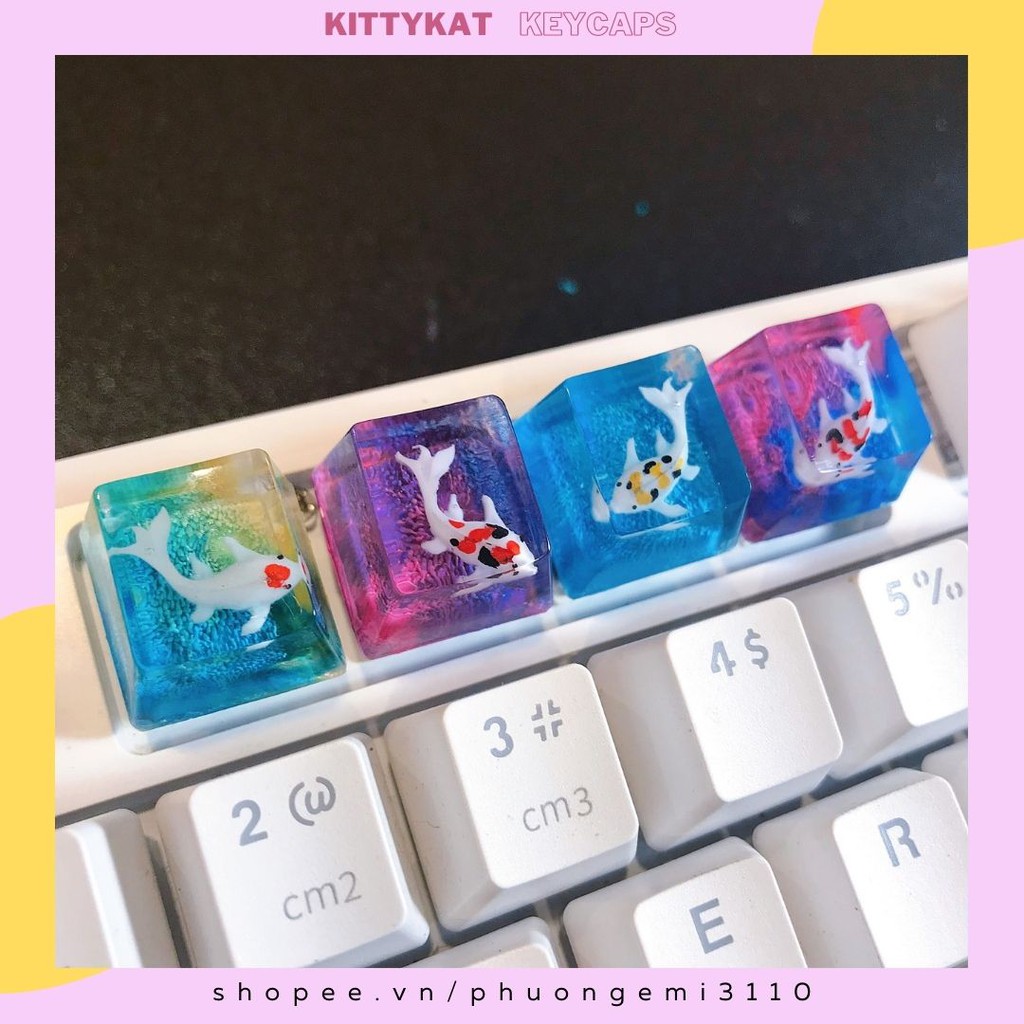 Decorative Koi fish Keycaps ️ artisan Koi fish Keycaps for gaming ...