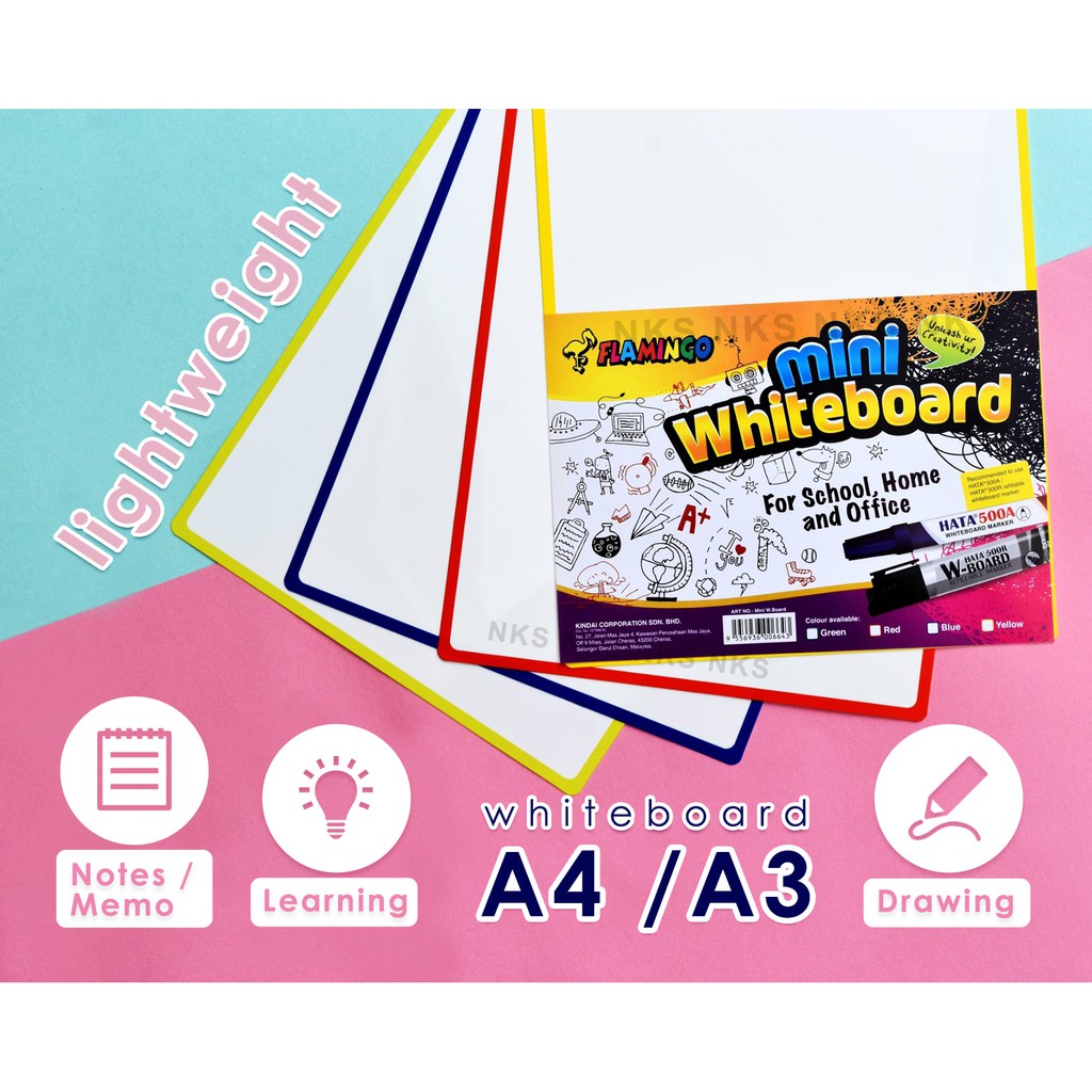 LIGHTWEIGHT PP WHITEBOARD - A4 / A3 (RANDOM COLOUR) | Shopee Singapore