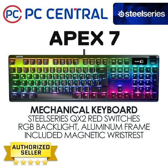 Steelseries Apex 7 Mechanical Gaming Keyboard Red Linear Switch Oled ...