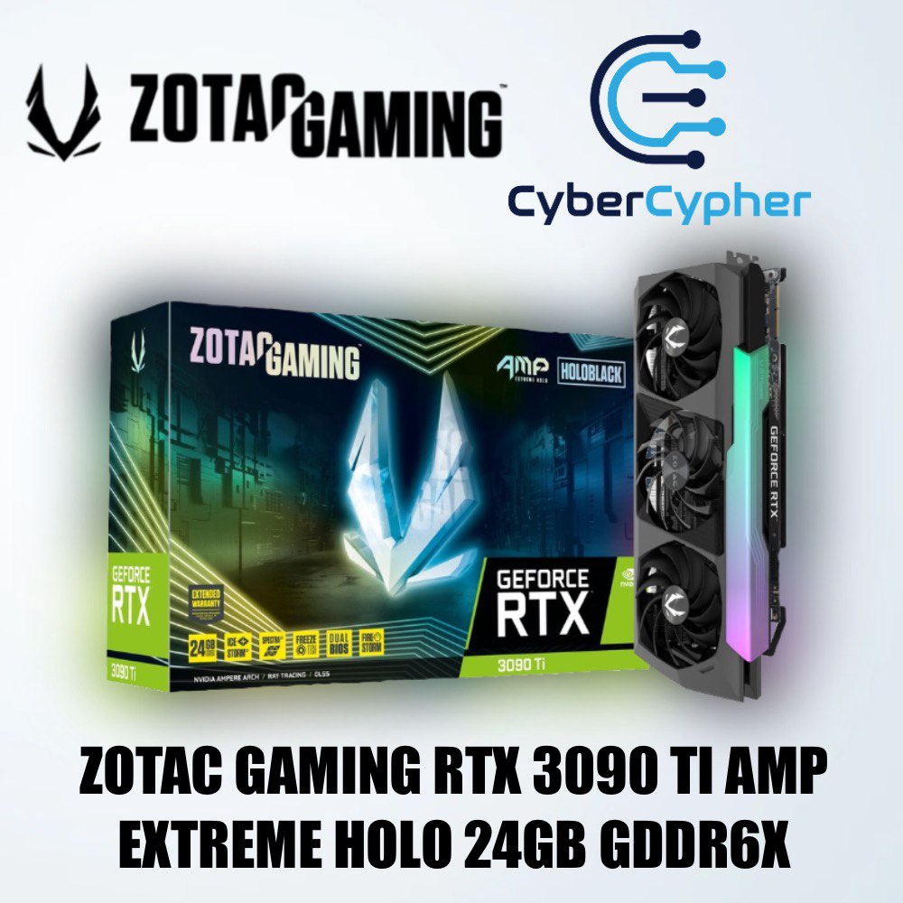 ZOTAC GAMING RTX 3090 TI AMP EXTREME HOLO 24GB GDDR6X GPU Graphics Card | Shopee Singapore