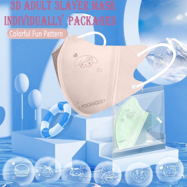 (In stock) 50Pcs Disposable3D Macaron Color Adult Mask 3Layers ...