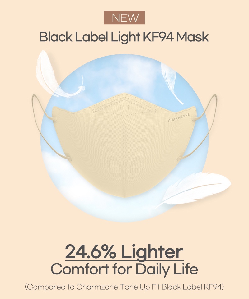 CHARMZONE 2D Tone Up Fit Black Label Light KF94 masks 10 pcs individual ...