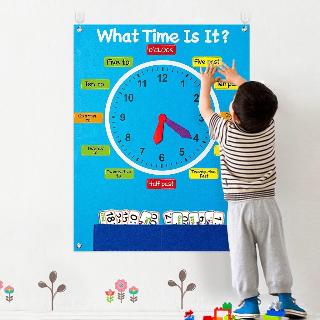 Toddler Montessori Toys Digital Clock Cognitive Wall Chart Board Early ...