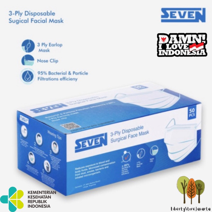 MEDICAL MASK SURGICAL MASK SEVEN 3PLY OFFICIAL PERMIT KEMENKES CONTENTS ...