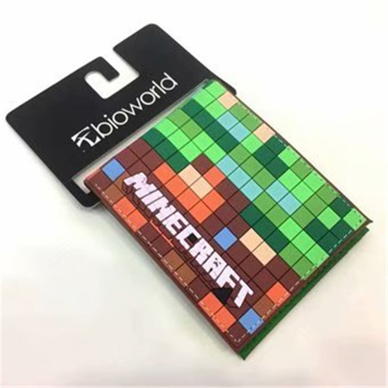 Minecraft Short Wallet PU Material Half-Fold Leather Card Holder Coin ...