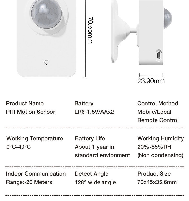 Aerogaz/ Mowe PIR Motion Sensor MW830M Wifi | Shopee Singapore