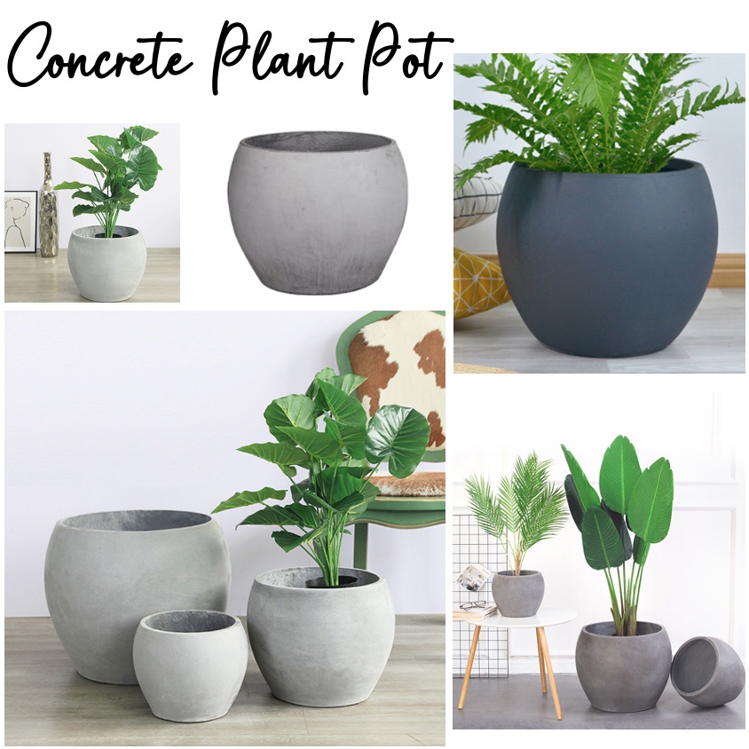 [SG SELLER] Ceramic Pot Artificial Plant Pots Classic Solid Color ...