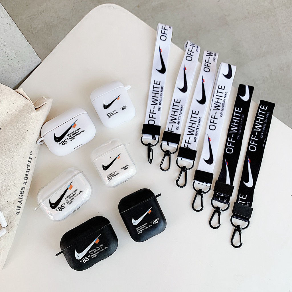 Airpods pro case Off white AJ Sports Airpods 1 2 3 pro 2 protective cover with lanyard