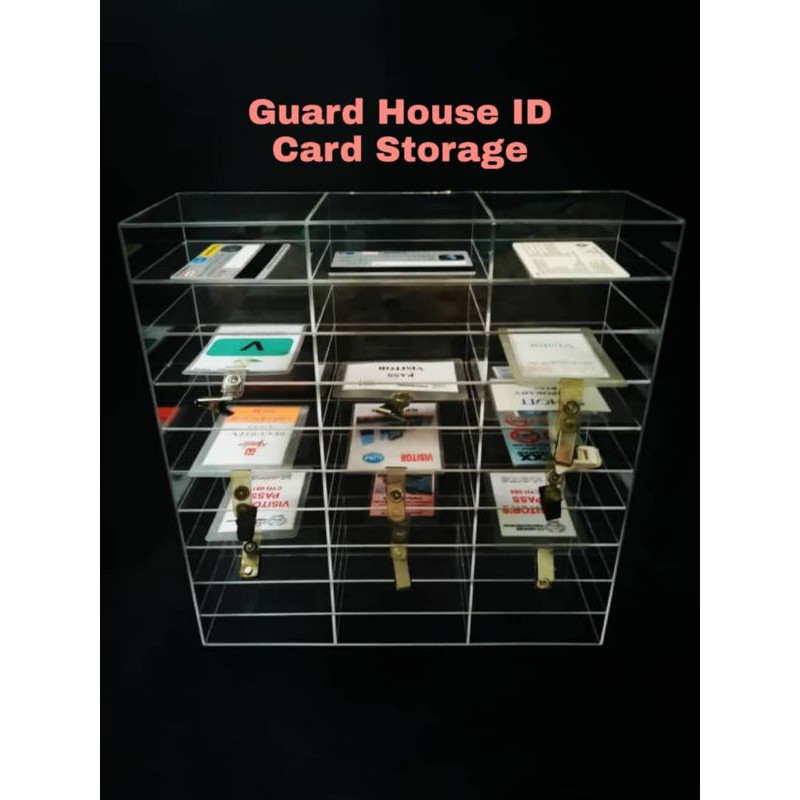 Acrylic Guard House/Security Guard ID Card Storage 30 Slot. | Shopee ...