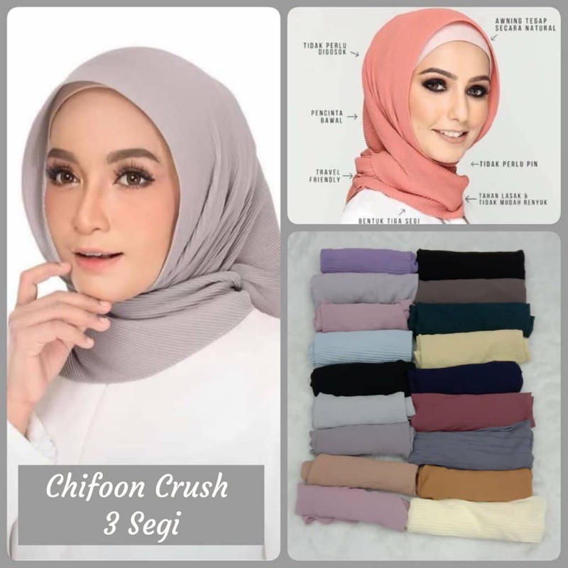 BAWAL CRUSH CHIFFON 3 SEGI | Shopee Singapore