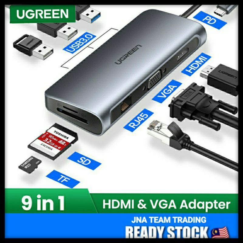 UGREEN 9 and 10 in 1 Hub USB-C Type C Converter Adapter MACBOOK 4K UHD ...