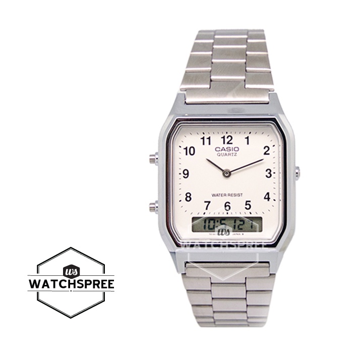 Casio Vintage Series Standard Analog Digital Silver Stainless Steel ...