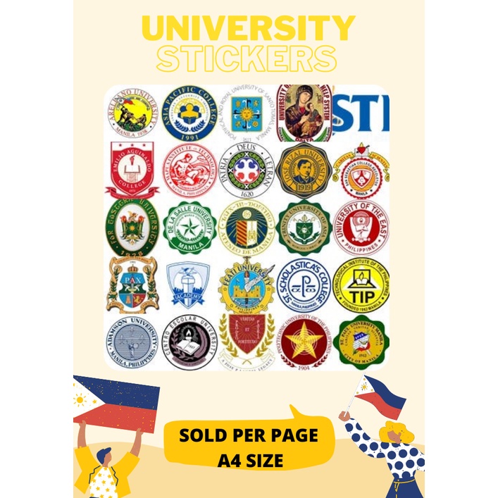 University Stickers Customized 7pcs/ Vinyl Waterproof/ Matte or Glossy ...