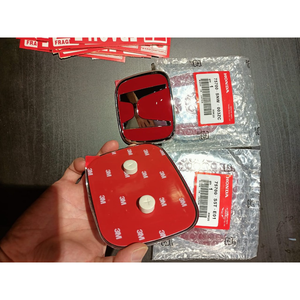 quality AAA tebal copy honda civic fd type r logo red merah depan ...
