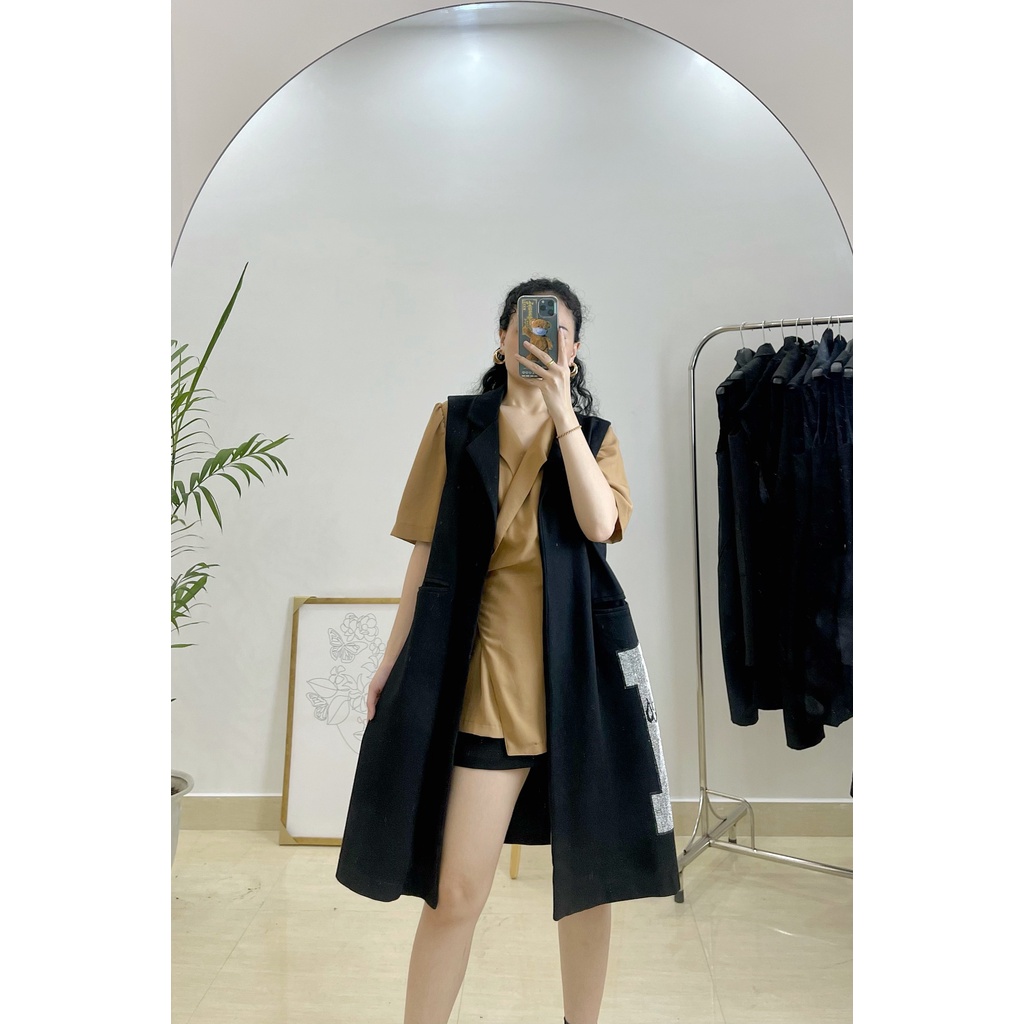 Black WOMEN'S GILE VEST [B84], 2&T WEAR, SELECTED JAPANESE KOREAN ...