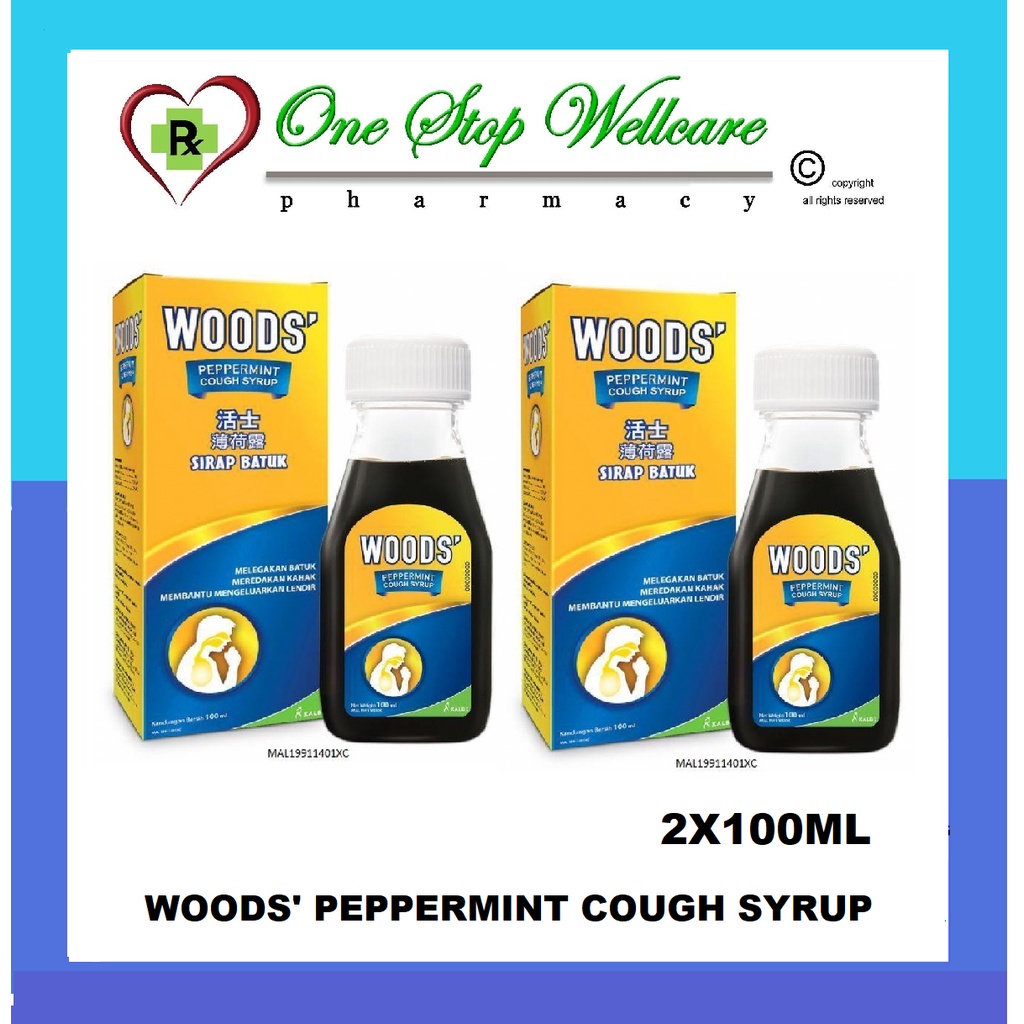 WOODS' PEPPERMINT COUGH SYRUP 2X100ML (TWIN PACK) (EXP: 12/2026 ...