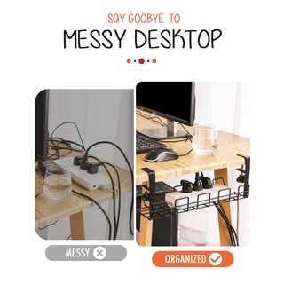 SG Under Desk Cable Organizer - Home Office Table Organiser Wire Plug ...