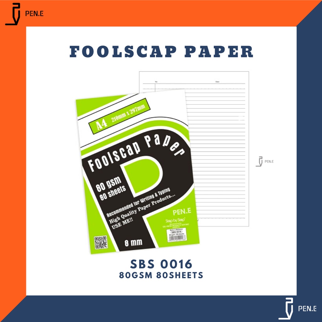 A4 80gsm 80 Sheets 8mm Test Pad SBS 0016 | Exam Pad | Foolscap Paper ...