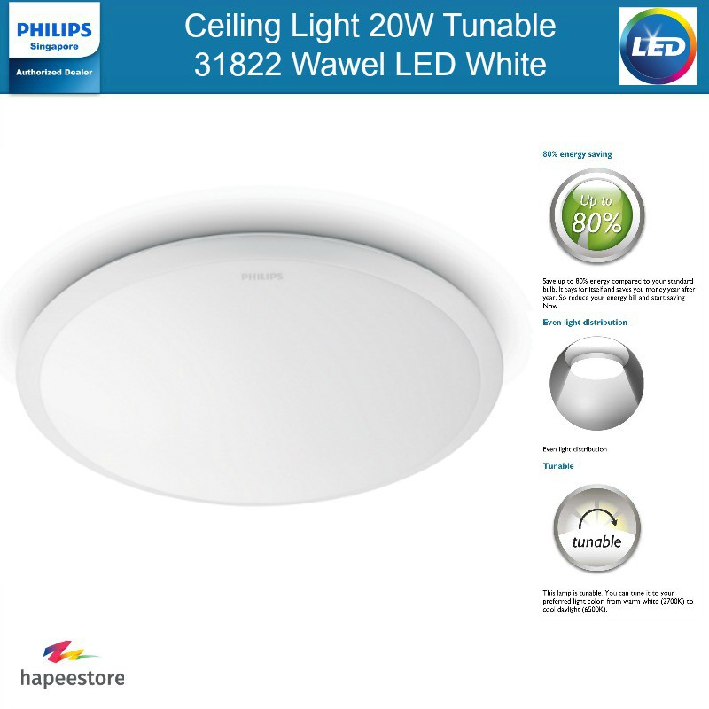 Philips 20W Tunable Wawel LED Ceiling Light - 31822 (1 Year Warranty) | Shopee Singapore
