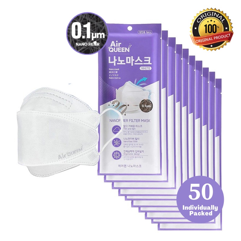[Air Queen] 50Pcs / 100Pcs Nanofiber Face Mask Breathable & Lightweight ...
