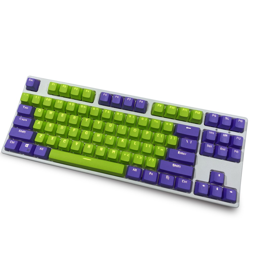 Purple green Keycaps, 87 PBT Keys Keycaps Mechanical Keyboard Keycaps ...