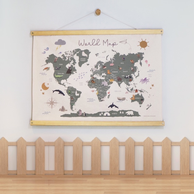 Wall Poster - World Map - Numbers Poster - Alphabet Poster | Shopee ...