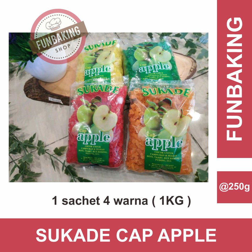 FunBaking - Sukade Apple Brand Apple/ 1kg (250gr x 4) | Shopee Singapore