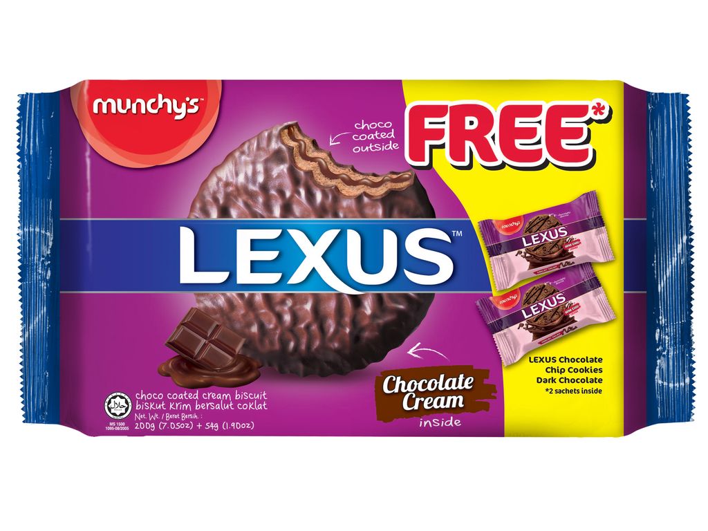 Munchy's Lexus Chocolate Coated Chocolate Biscuits with FREE 2 sachets ...