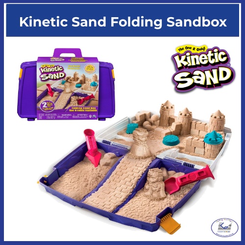 Kinetic Sand Folding Sanbox Sensory Toy with Molds Easy Cleanup Squishy ...