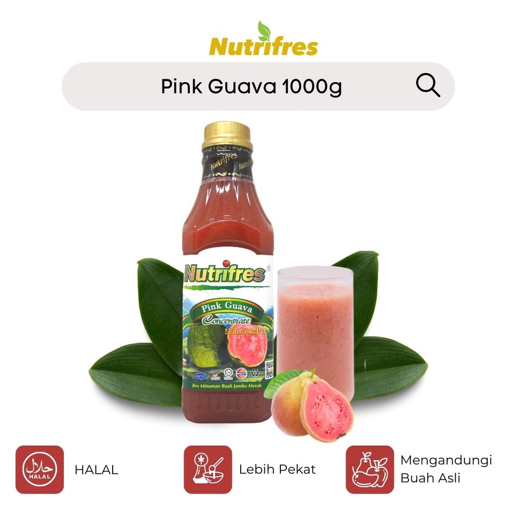 Nutrifres Pink Guava Fruit Juice Concentrate/Cordial (1000g) | Shopee ...